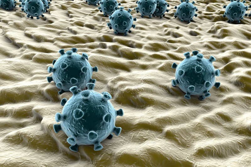 Viruses Infecting Human Cells Stock Illustration - Illustration of ...