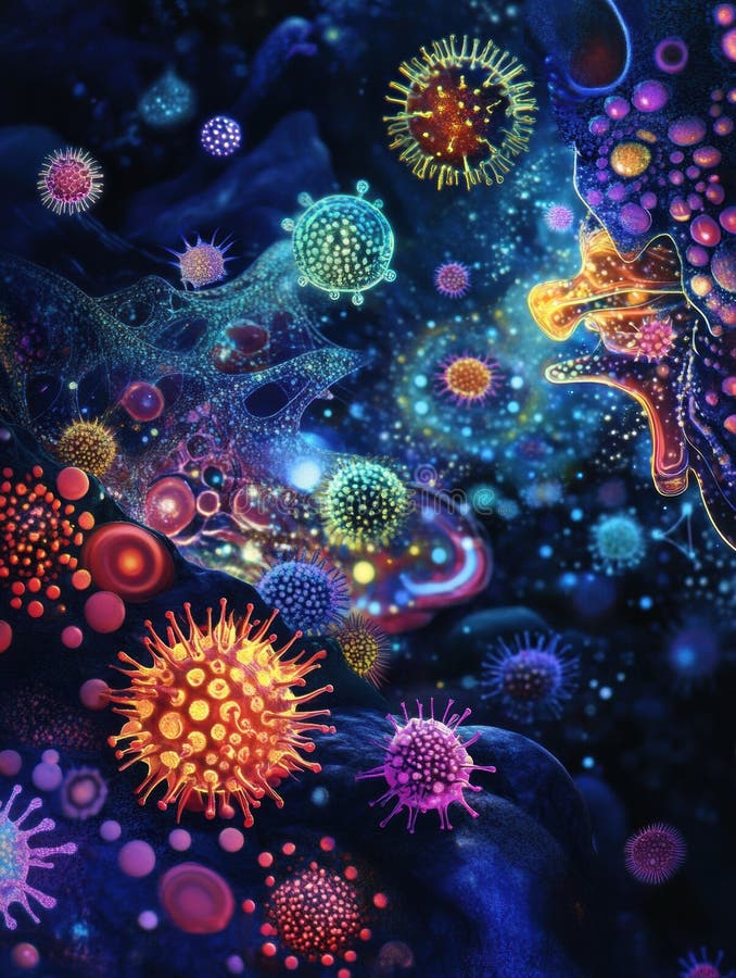 Viruses Interacting with Human Cells in a Dynamic Microscopic ...