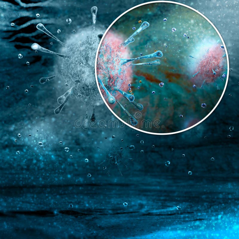 Virus Bacteria Seen Under a Microscope Stock Illustration ...