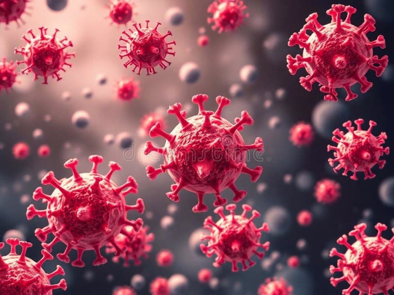 Viruses Microscopic View Background Stock Illustration - Illustration ...