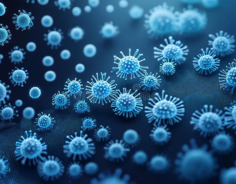 Viruses Microscopic View Background Stock Illustration - Illustration ...