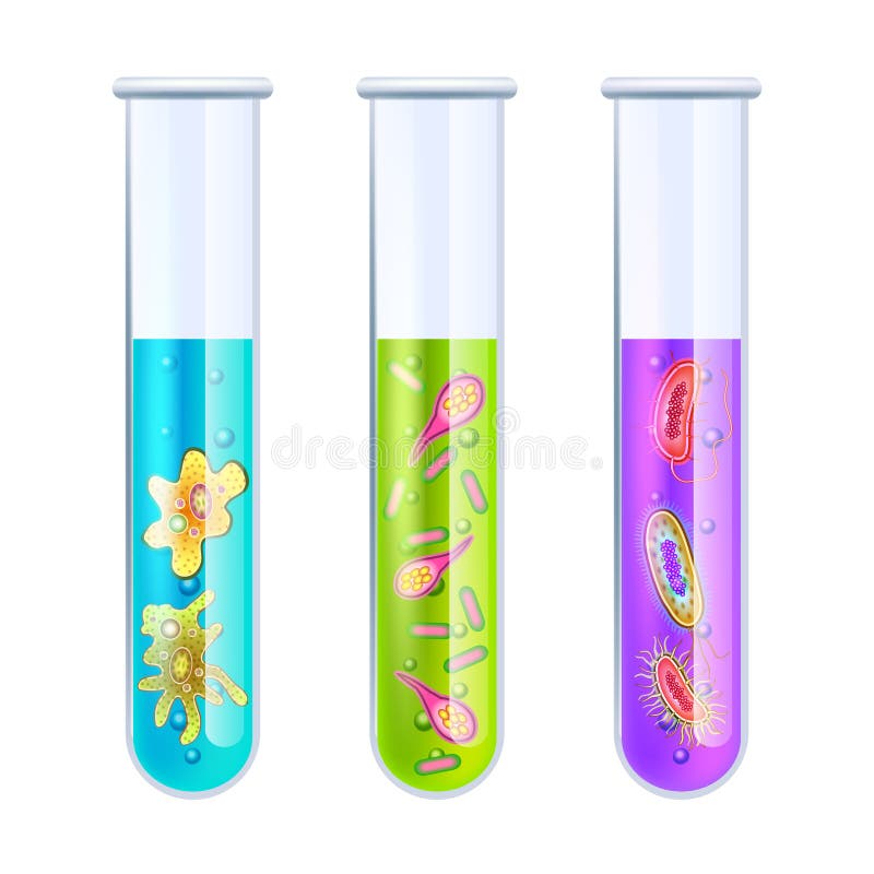 Viruses in test tube stock vector. Illustration of germs - 44437136