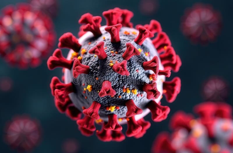 Viruses Under Microscope. Bacteria Molecules. Study of Virus Pathogens ...