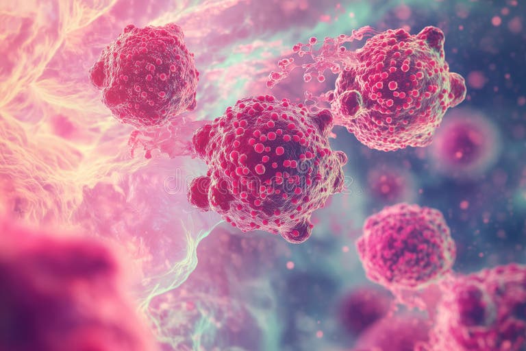 Viruses Under Microscope. Bacteria Molecules. Study of Virus Pathogens ...