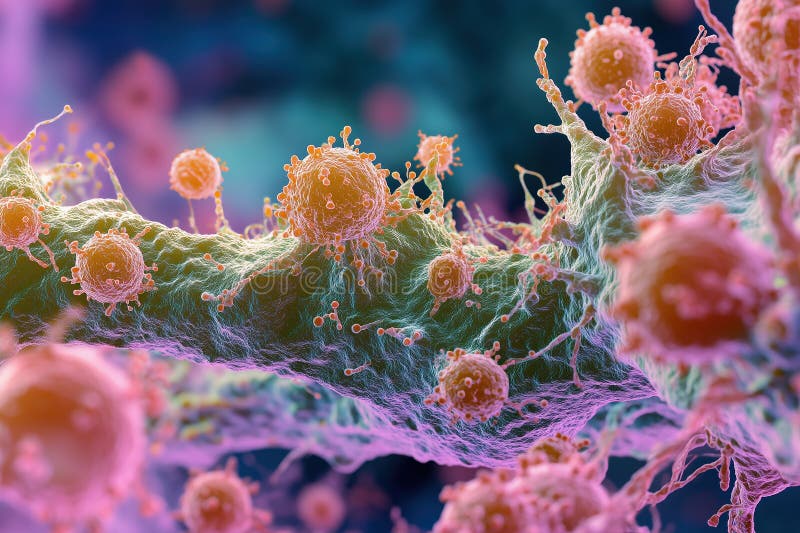 Viruses Under Microscope. Bacteria Molecules. Study of Virus Pathogens ...