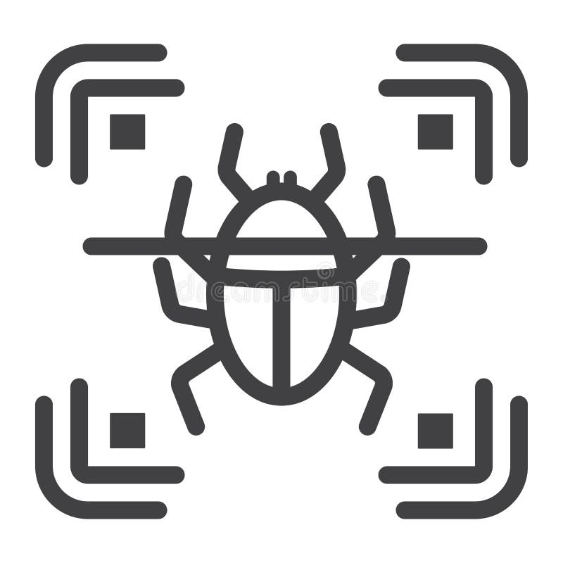 Virusscan-Linie Ikone, Sicherheit Und Antivurus Vektor Abbildung ...