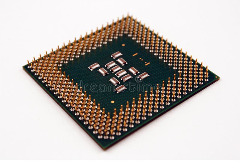 La Parte Trasera Del Antiguo Chip De CPU Foto de archivo - Imagen de ...