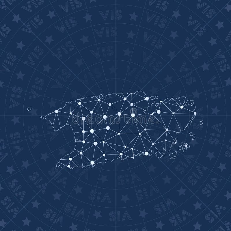 Vis Network, Constellation Style Island Map. Stock Vector ...