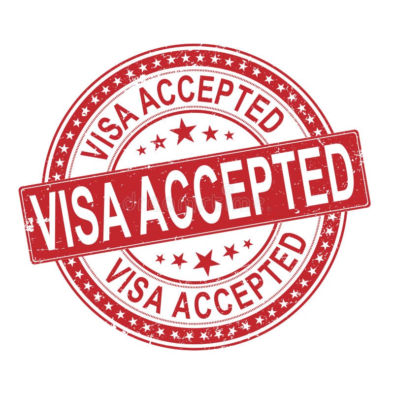 VISA ACCEPTED Red Round Stamp Text on White Stock Vector - Illustration ...