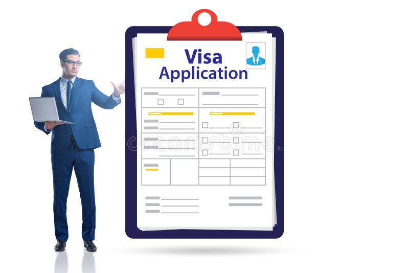 Visa Application Concept with Businessman Stock Image - Image of form ...