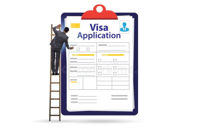Visa Application Concept with Businessman Stock Image - Image of form ...