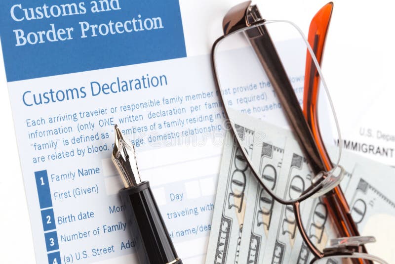 Visa Application with Customs Declaration Stock Photo - Image of ...