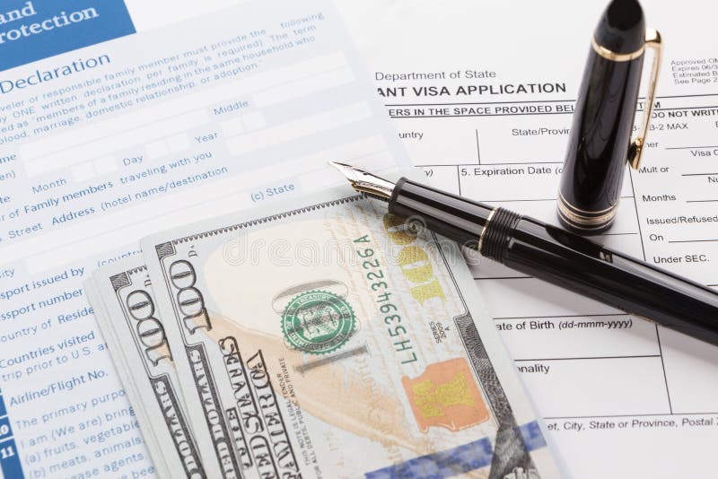 Visa Application with Customs Declaration Stock Photo - Image of form ...