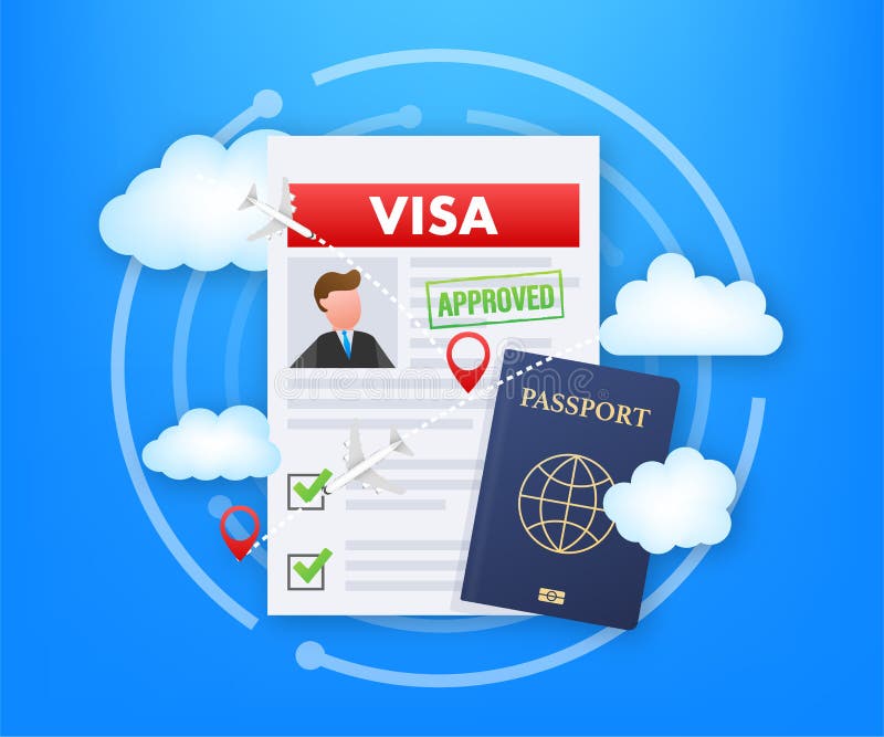 Visa Application. Travel Approval. Immigration Visa Stock Vector ...