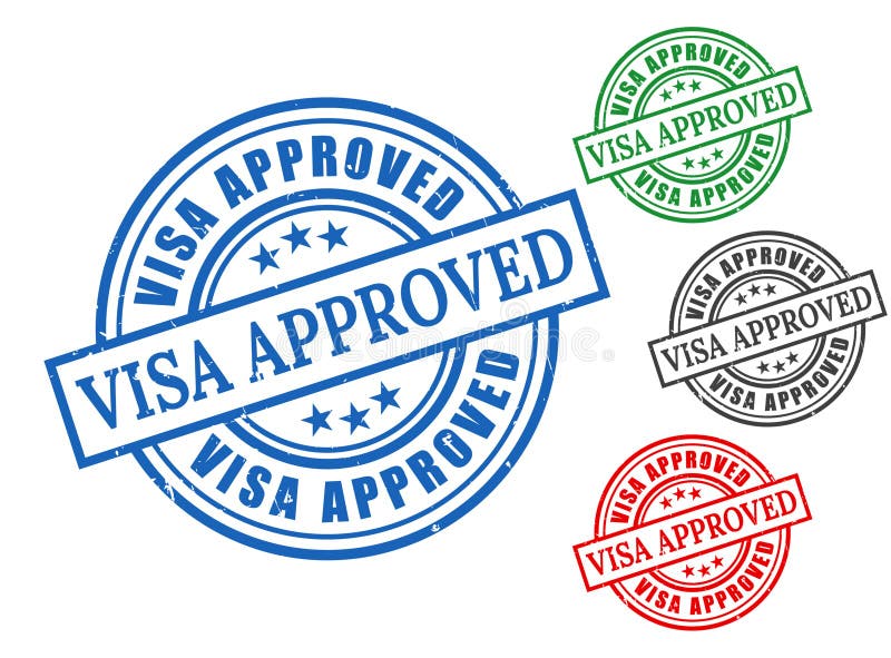Visa Approved Grunge Rubber Stamp Collection, Travel Approval Vector ...