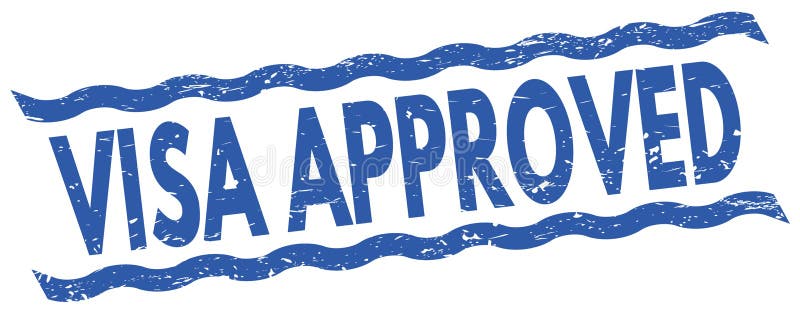 VISA APPROVED Text on Blue Lines Stamp Sign Stock Illustration ...