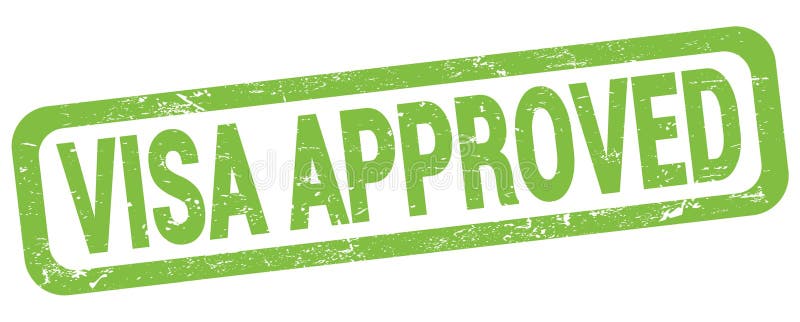 VISA APPROVED Text Written on Green Rectangle Stamp Stock Illustration ...