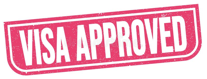 VISA APPROVED Text Written on Pink Stamp Sign Stock Illustration ...