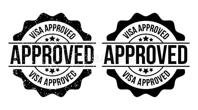 Visa Approved Vector Stamp Set, Official Permit Badges Stock Vector ...