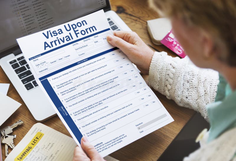 Visa Upon Arrival Form stock photo. Image of online, creative - 79398044