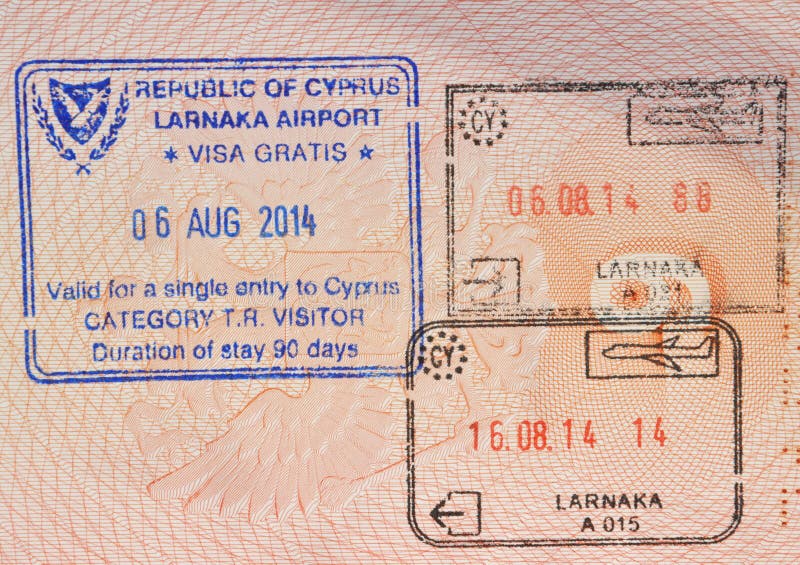 Passport with Cyprus Visa and Stamps Stock Photo - Image of macro ...