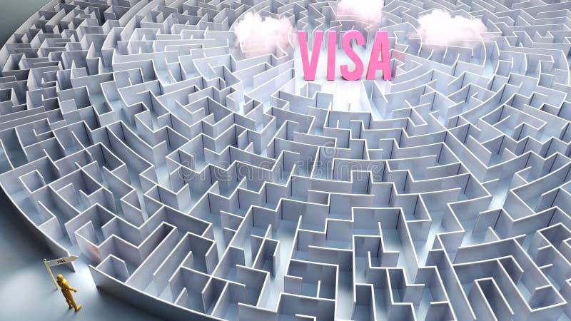 Visa and a Difficult Path To Reach it Stock Illustration - Illustration ...