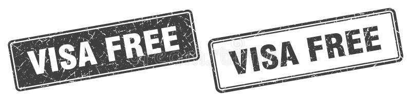 Visa Free Stamp Set. Visa Free Square Grunge Sign Stock Vector ...