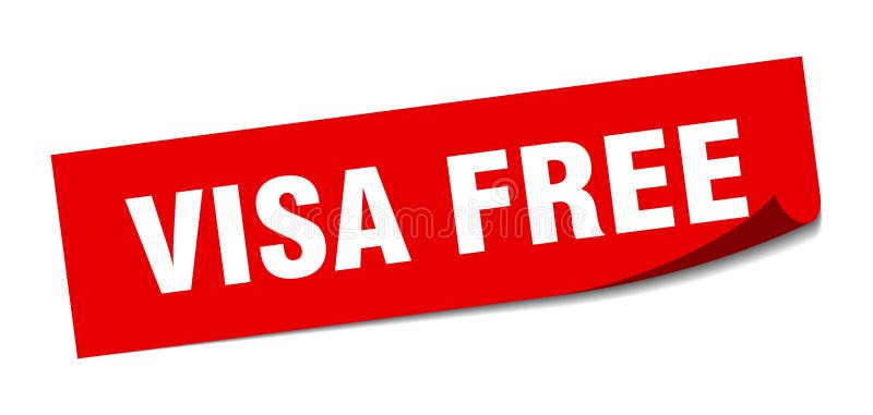Visa Free Sticker. Square Isolated Label Sign. Peeler Stock Vector ...