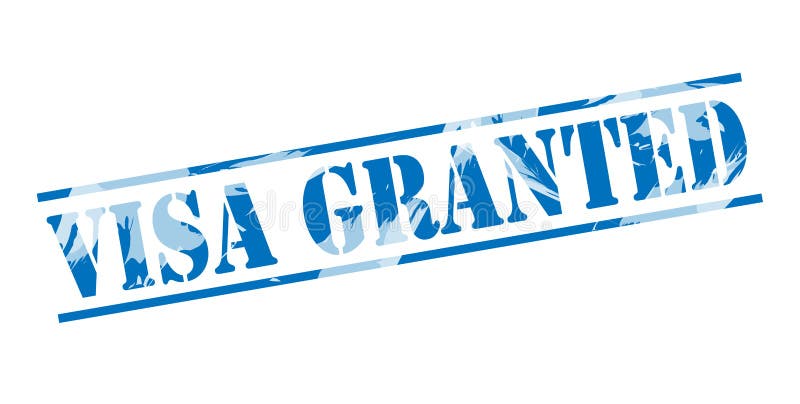 Visa granted blue stamp stock illustration. Illustration of symbol ...