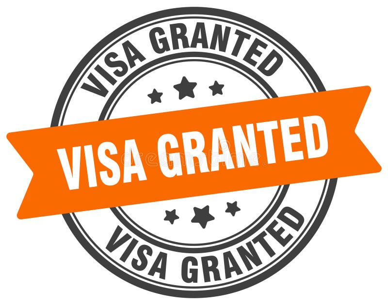Visa granted blue stamp stock illustration. Illustration of symbol ...