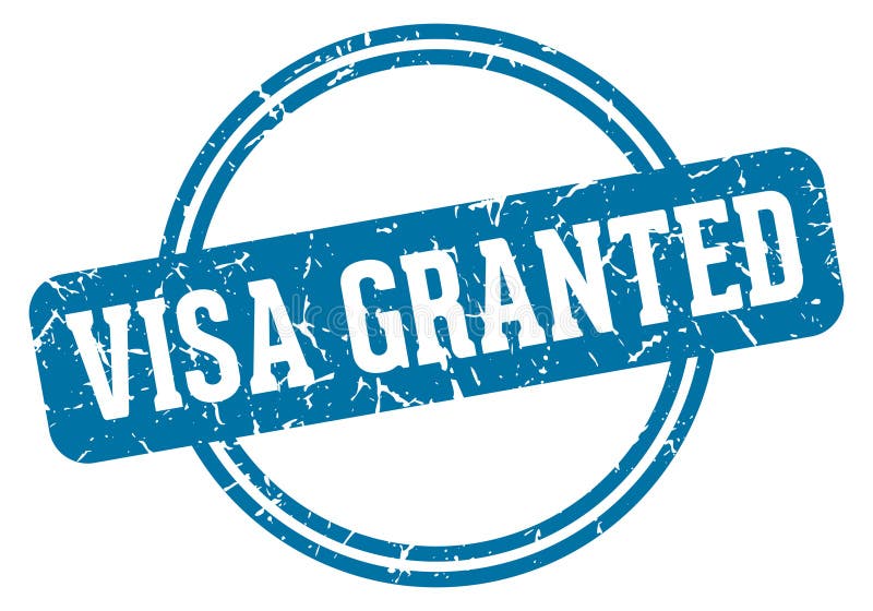 Visa granted stamp stock illustration. Illustration of vintage - 347740793