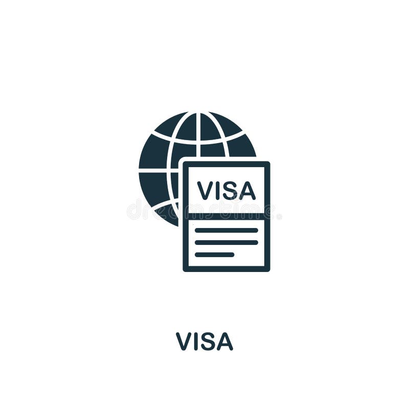 Visa Icon. Simple Element from Tourism Icons Collection Stock ...