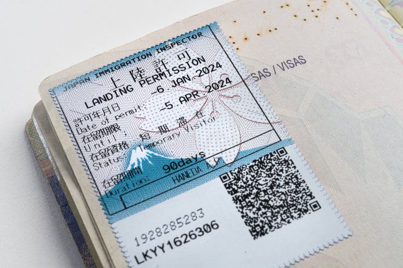 The Visa of Japan on a Passport Stock Photo - Image of arrival, pass ...