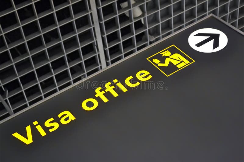 Visa Office Direction Sign, Airport, Travel Diversity Stock Image ...