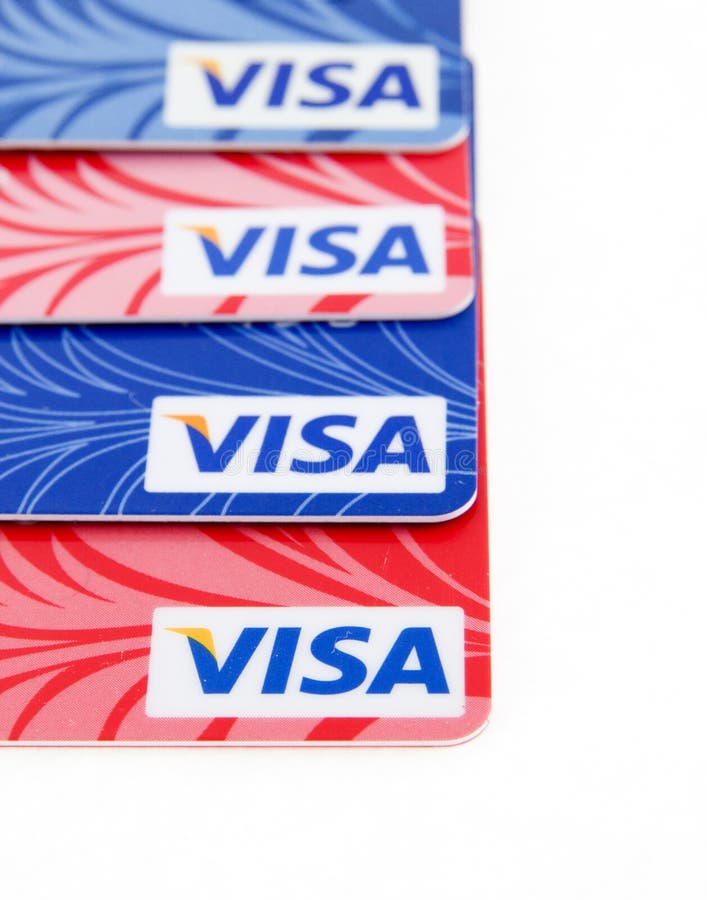 Plastic Bank Cards Visa and Mastercard are on the Table Editorial Stock ...