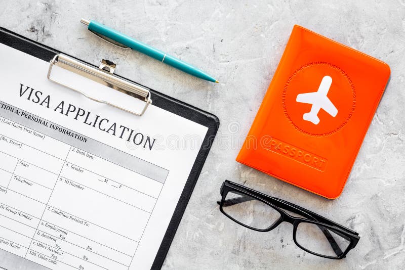 Visa Processing, Registration. Visa Application Form Near Passport ...