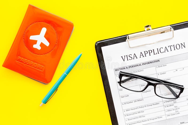 Visa Processing, Registration. Visa Application Form Near Passport ...