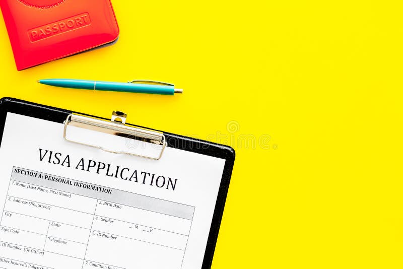 Visa Processing, Registration. Visa Application Form Near Passport ...