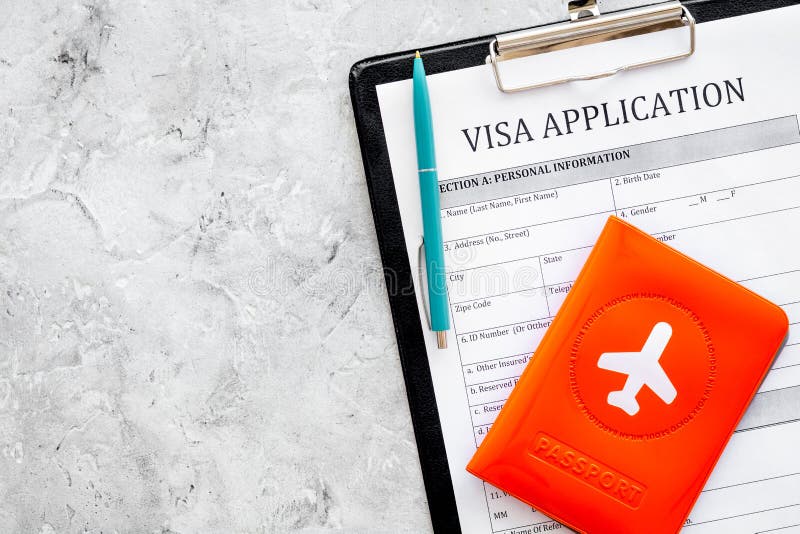 Visa Processing, Registration. Visa Application Form Near Passport ...