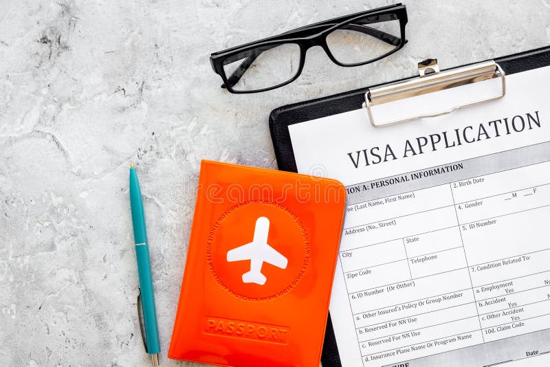 Visa Processing, Registration. Visa Application Form Near Passport ...