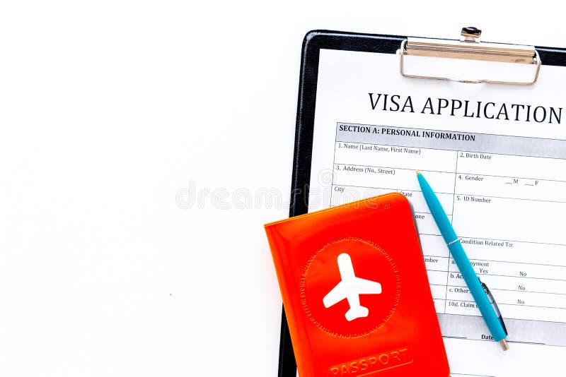 Visa Processing, Registration. Visa Application Form Near Passport ...