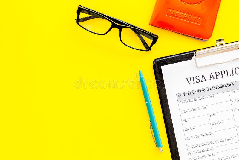 Visa Processing, Registration. Visa Application Form Near Passport ...