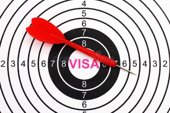 Visa target stock image. Image of detail, sign, document - 173716065