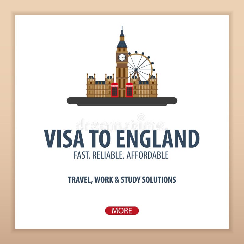 Visa To England. Travel To England. Document for Travel. Vector Flat ...