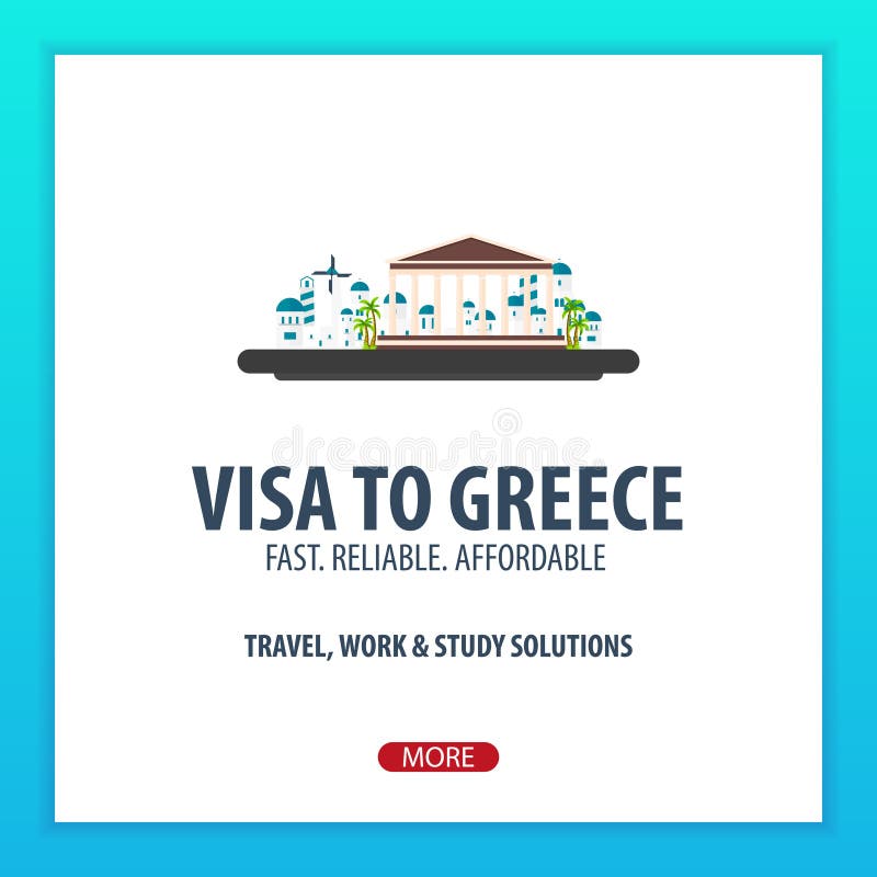 Visa To Greece. Document for Travel. Vector Flat Illustration. Stock ...