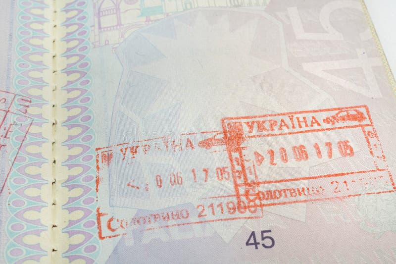The Visa of Ukraine on a Passport Stock Photo - Image of trip, country ...