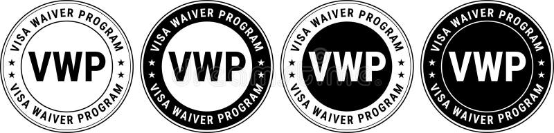 Visa Waiver Program Symbol Icon in Monochrome Stamp Style for ...