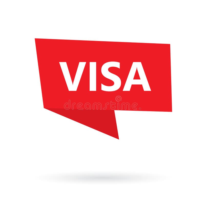 Visa word on a sticker stock vector. Illustration of destination ...