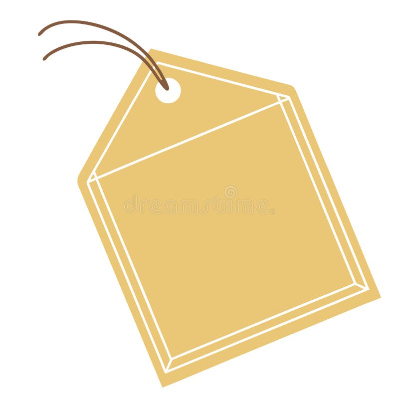 Minimalist Blank Tag Vector Illustration in Beige, Perfect for Labels ...