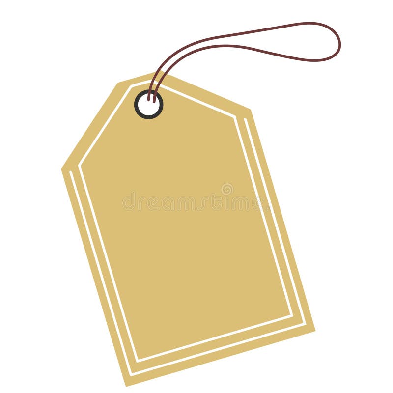 Simple Beige Luggage Tag Vector Illustration, Minimalist Design for ...
